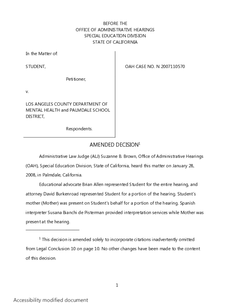 Fillable Online Amended Decision Fax Email Print - pdfFiller