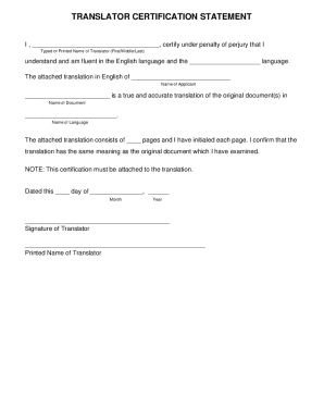 Fillable Online Translator Certification Statement Fax Email Print ...