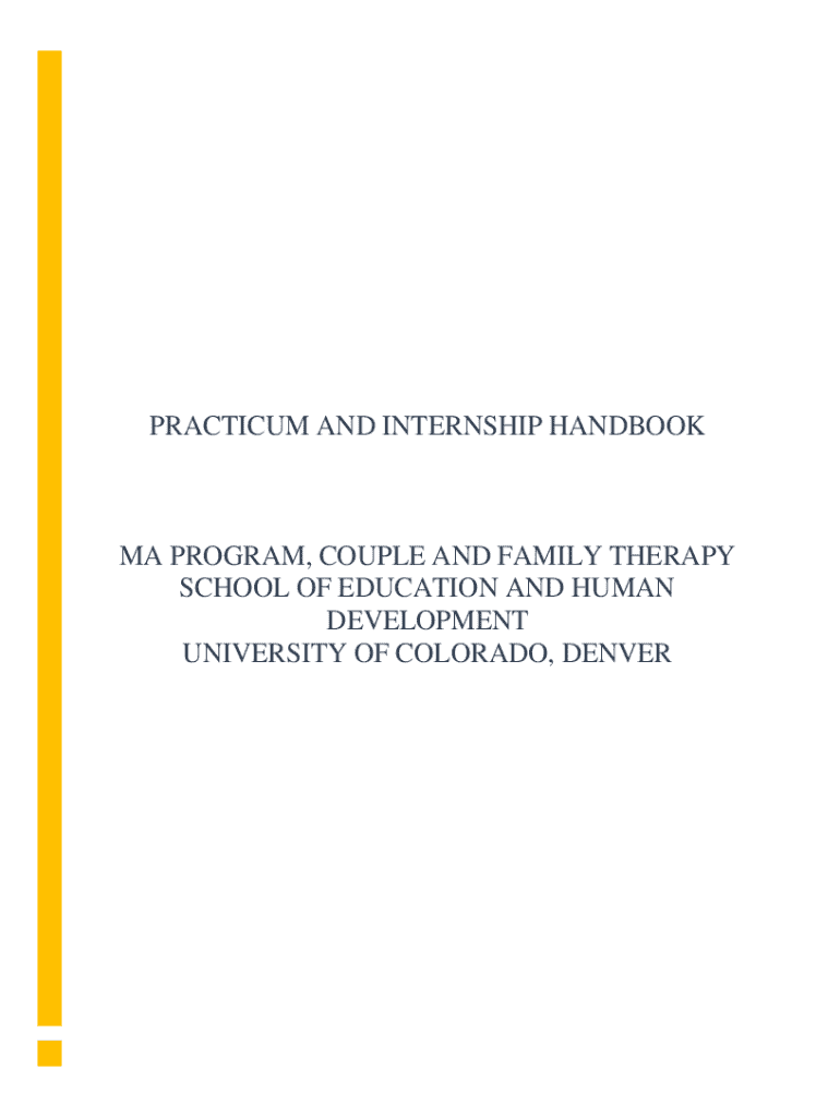 Fillable Online Practicaum and Internship Handbook for Ma in Couple and Family Therapy Fax Email ...