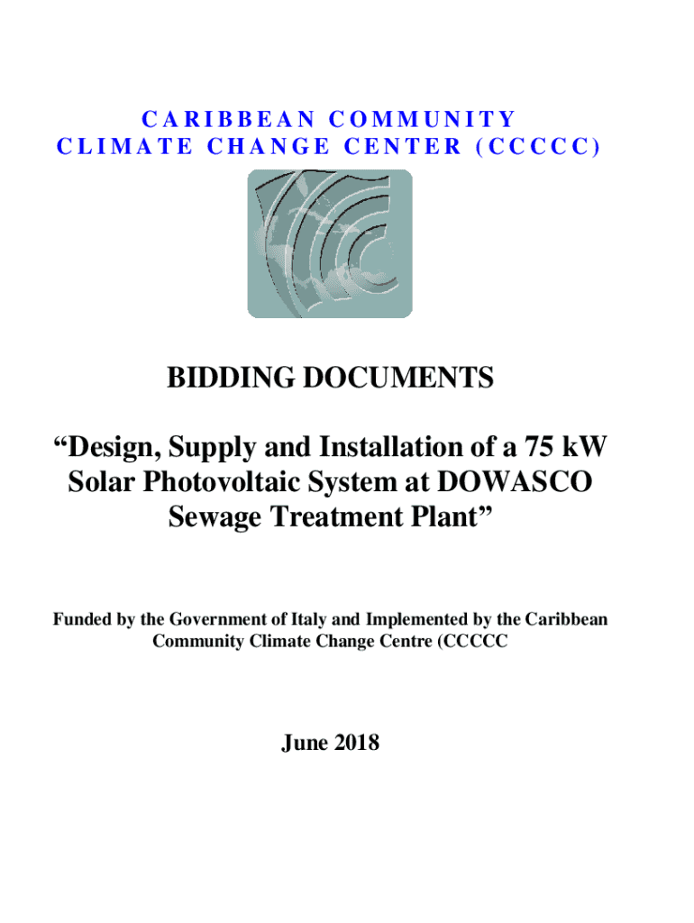 Fillable Online Bidding Documents: Design, Supply and Installation of Solar Photovoltaic System ...