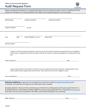 Fillable Online Course Audit Request Form Fax Email Print - pdfFiller