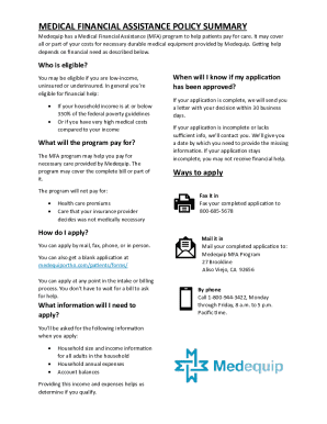 Fillable Online Medical Financial Assistance Program Fax Email Print ...