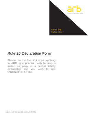 Rule 20 Declaration Doc Template | pdfFiller