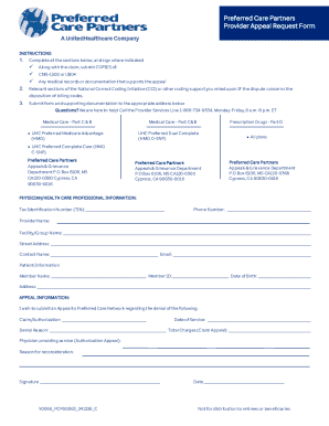 Fillable Online Provider Appeal Request Form Fax Email Print - pdfFiller