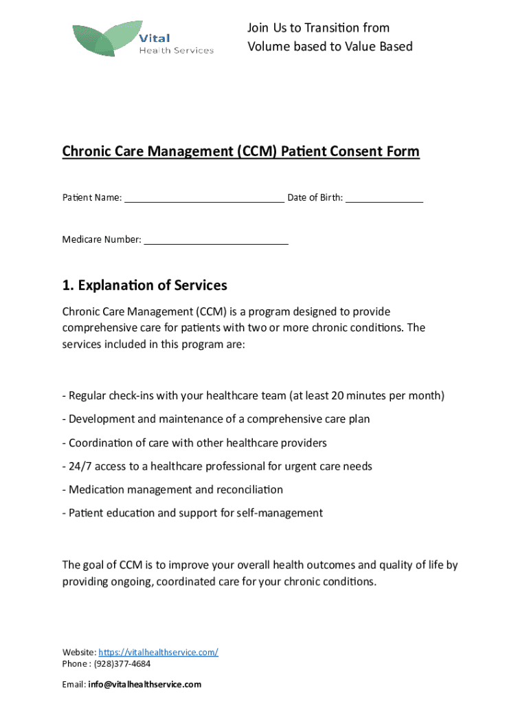 Fillable Online Chronic Care Management Patient Consent Fax Email Print - pdfFiller