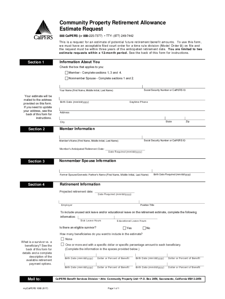 Fillable Online Request for Retirement Benefit Estimate Fax Email Print - pdfFiller