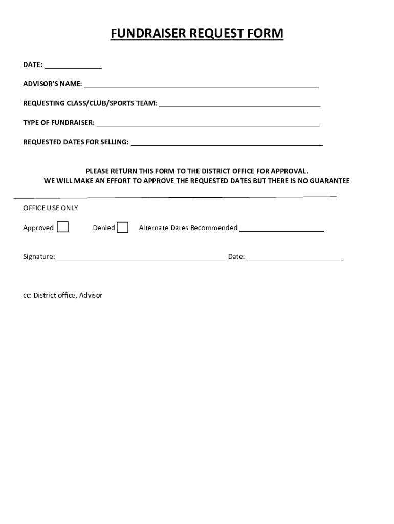 Fillable Online Fundraiser Request Form Fax Email Print - pdfFiller