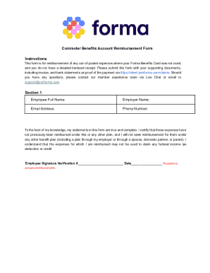 Fillable Online Commuter Benefits Reimbursement Form Fax Email Print ...