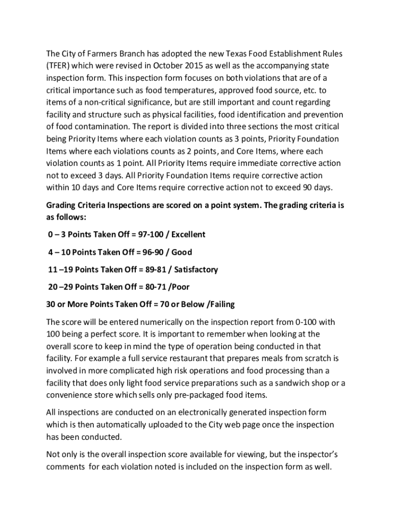 Fillable Online Food Establishment Inspection Report Fax Email Print ...