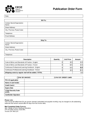 Fillable Online Publication Order Form for Educational Materials Fax Email Print - pdfFiller
