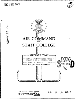 Fillable Online the Usaf and Low-intensity Conflict: Evolution of a ...
