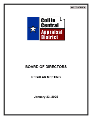 Fillable Online Collin Central Appraisal District Monthly Status Report ...