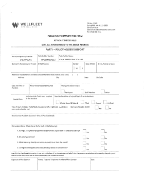 Fillable Online Insurance Claim Form for Injuries Fax Email Print ...