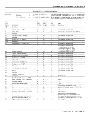 Fillable Online Guidelines for Scannable Form 541-es Fax Email Print ...