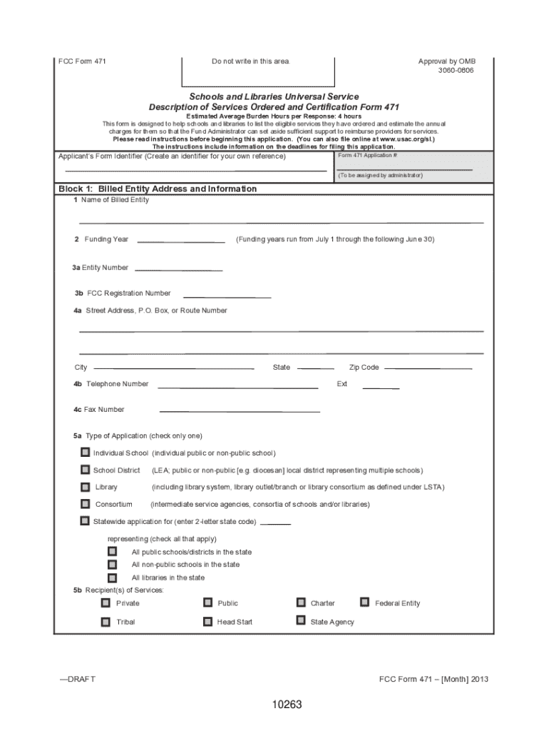 Fillable Online Schools and Libraries Universal Service Description of ...