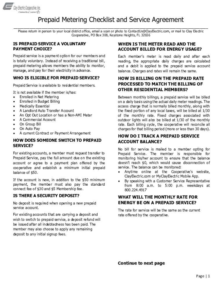 Fillable Online Prepaid Metering Service Agreement Fax Email Print - pdfFiller