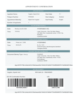 Fillable Online Visa Appointment Confirmation Fax Email Print - pdfFiller