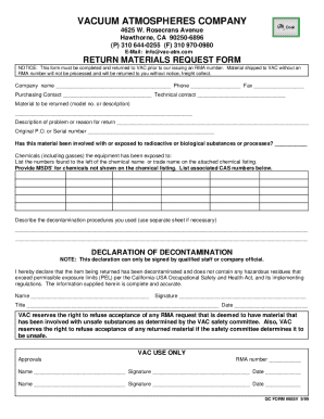Fillable Online Return Materials Request Form Fax Email Print - pdfFiller