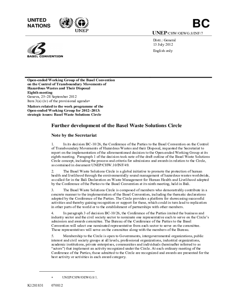 Fillable Online Basel Waste Solutions Circle Note Fax Email Print - pdfFiller