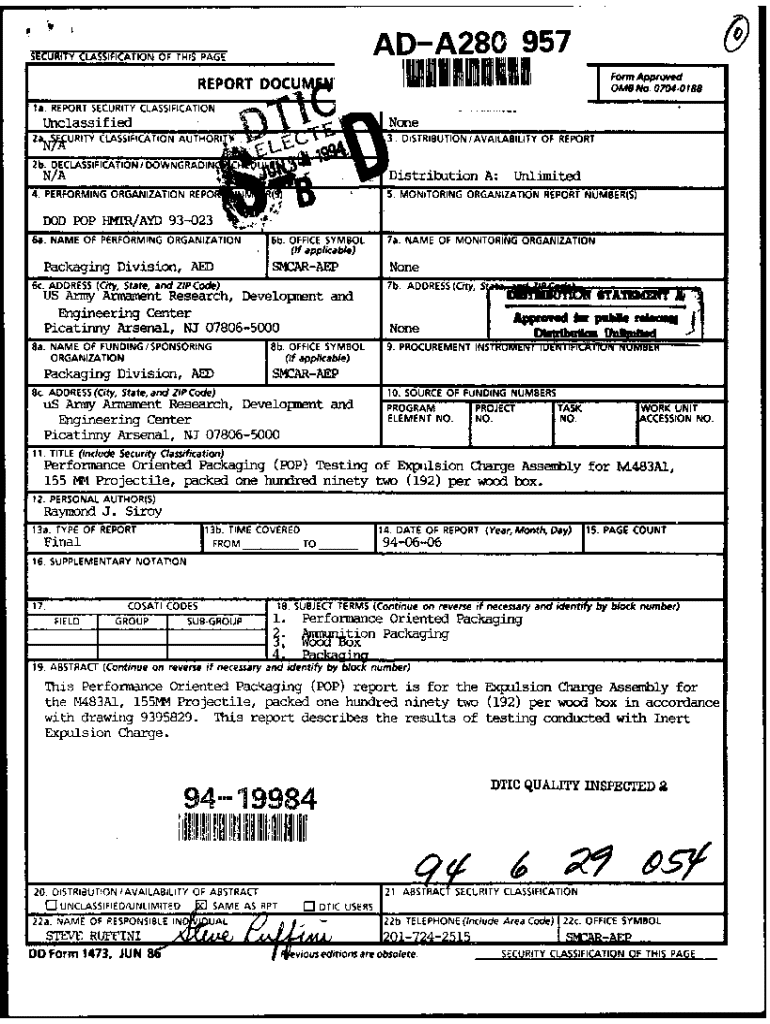 Fillable Online Performance Oriented Packaging (pop) Testing of ...