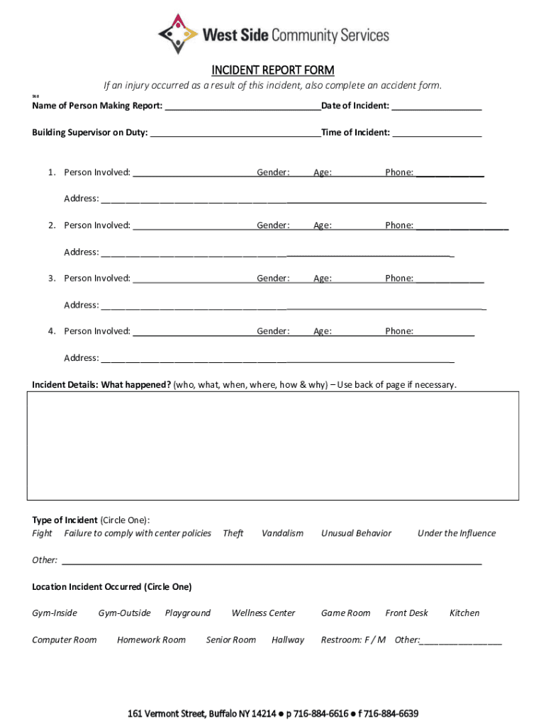 Fillable Online Incident Report Fax Email Print - pdfFiller