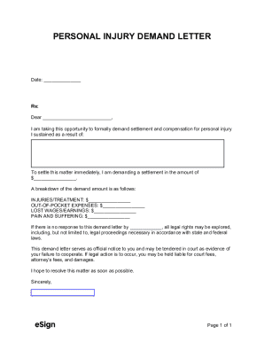Fillable Online Personal Injury Demand Letter Fax Email Print - pdfFiller