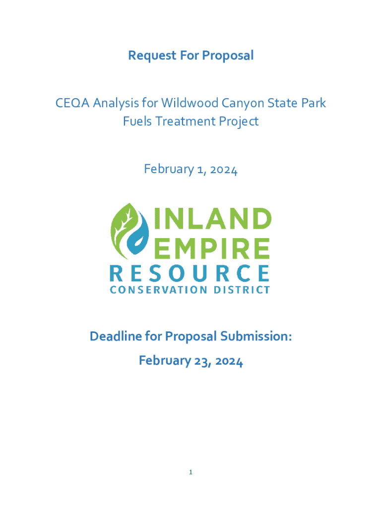 Fillable Online Request for Proposal for Ceqa Analysis Fax Email Print ...