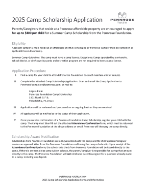 Fillable Online 2025 Camp Scholarship Application Fax Email Print ...