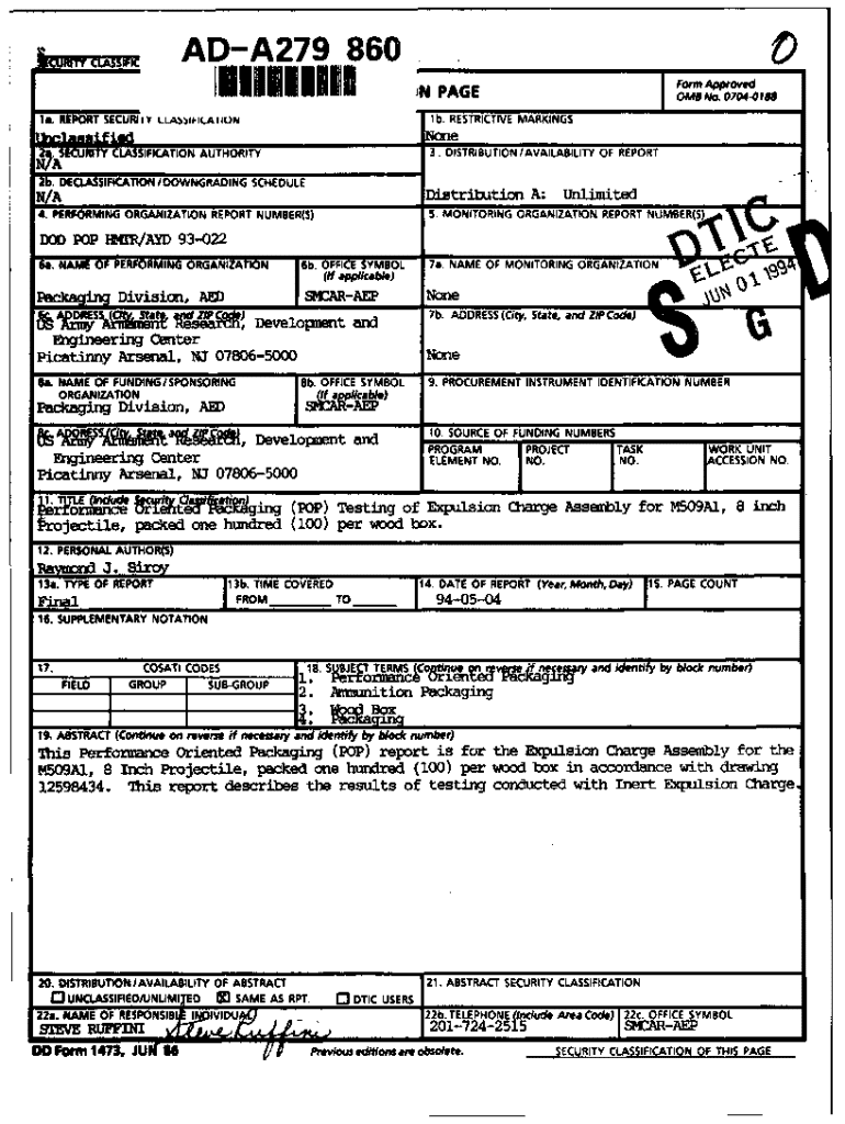 Fillable Online Performance Oriented Packaging Report Fax Email Print ...