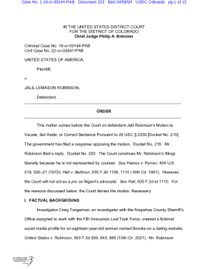 Fillable Online Order Denying Motion to Vacate Sentence Fax Email Print ...