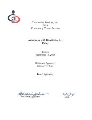 Fillable Online Americans With Disabilities Act Policy Statement Fax ...