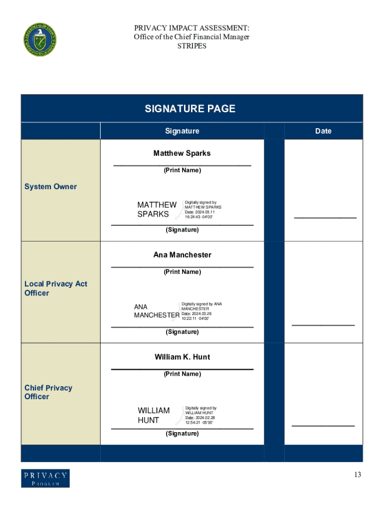 Fillable Online Privacy Impact Assessment for Stripes Fax Email Print - pdfFiller