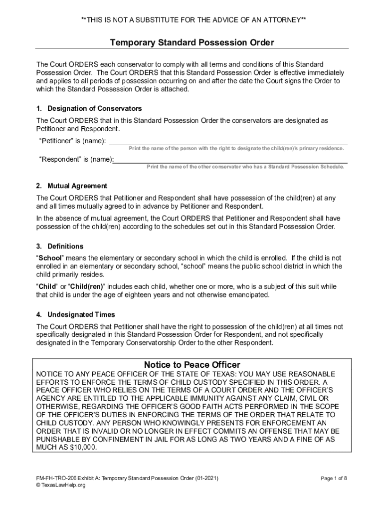 Fillable Online Steps to Ask for a Temporary Restraining Order (tro) and Temporary Orders in a ...