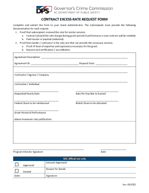 Fillable Online Contract Excess Rate Request Form Fax Email Print ...