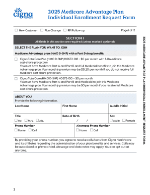 Fillable Online 2025 Medicare Advantage Plan Individual Enrollment ...