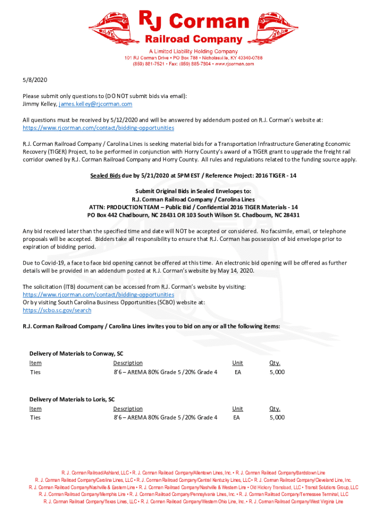 Fillable Online Transportation Infrastructure Bid Submission Fax Email ...