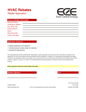 Fillable Online Hvac Rebate Application Fax Email Print - pdfFiller