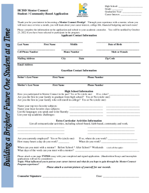 Fillable Online Mentor Connect Protégé Application Fax Email Print - pdfFiller