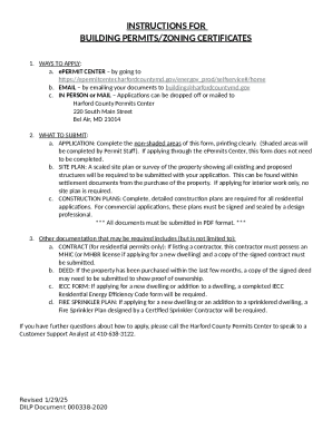 Building Permits/zoning Certificates Instructions Doc Template | pdfFiller