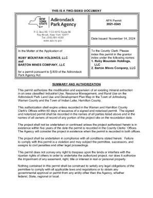 Fillable Online Apa Permit for Ruby Mountain Holdings, Llc and Barton ...