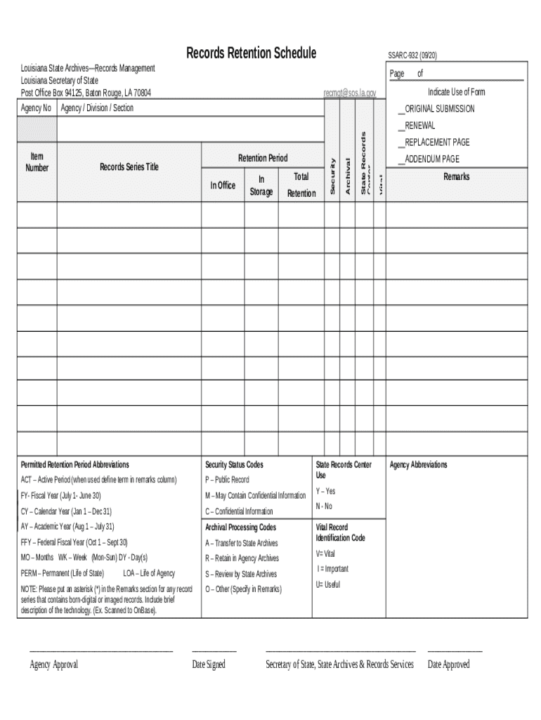 Louisiana State Archives-records Management - library louisiana Doc ...