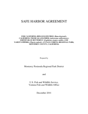 Fillable Online Safe Harbor Agreement Fax Email Print - pdfFiller