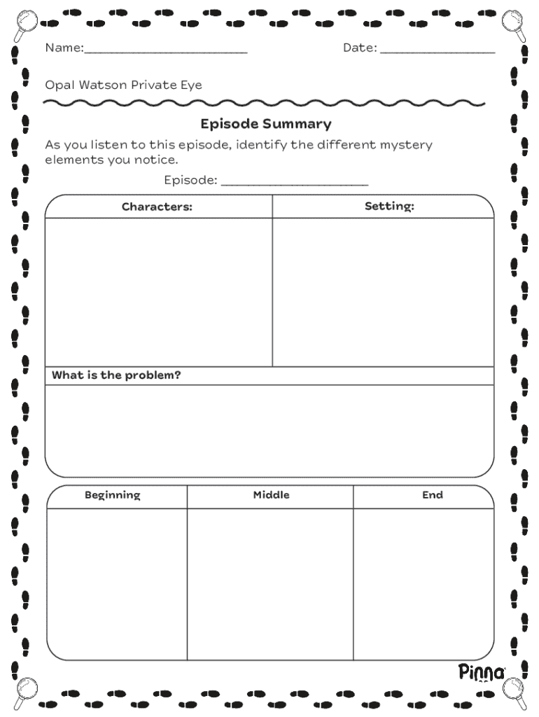 Fillable Online Opal Watson Private Eye Activity Packet Fax Email Print ...