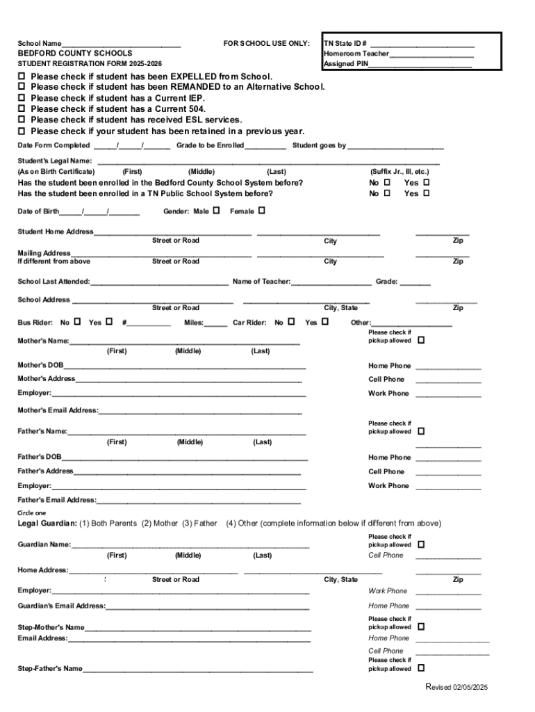 Fillable Online Student Registration Form Fax Email Print - pdfFiller