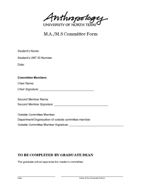 Fillable Online Graduate Committee Approval Form Fax Email Print ...