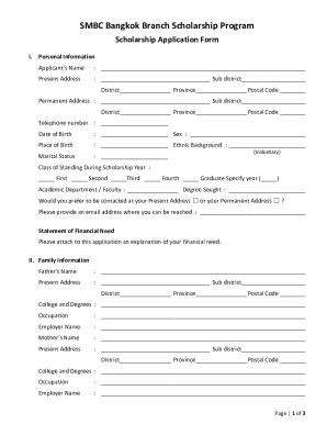 Fillable Online Scholarship Application Form Fax Email Print - pdfFiller