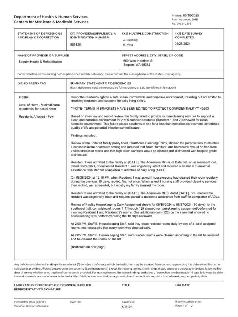 Fillable Online Statement of Deficiencies Fax Email Print - pdfFiller