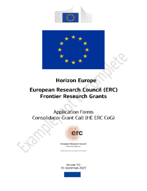 Fillable Online Erc Consolidator Grant Application Forms Fax Email ...