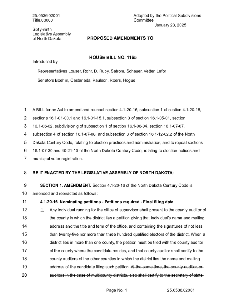 Fillable Online Proposed Amendments to House Bill No. 1165 Fax Email Print - pdfFiller