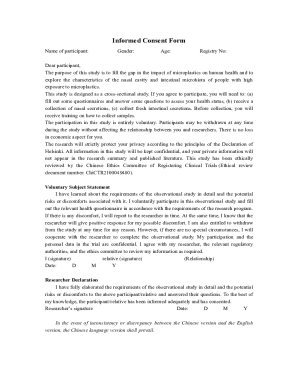Fillable Online Informed Consent Form for Microplastics Health Study Fax Email Print - pdfFiller